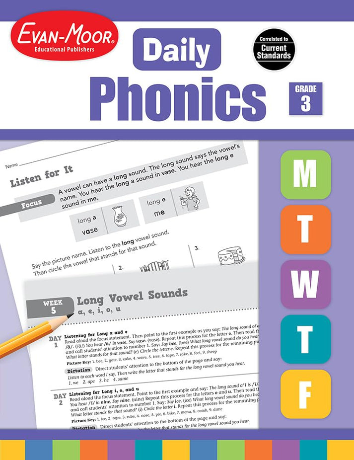 Evan-Moor Daily Phonics, Grade 3, Homeschooling & Classroom Resource W ...