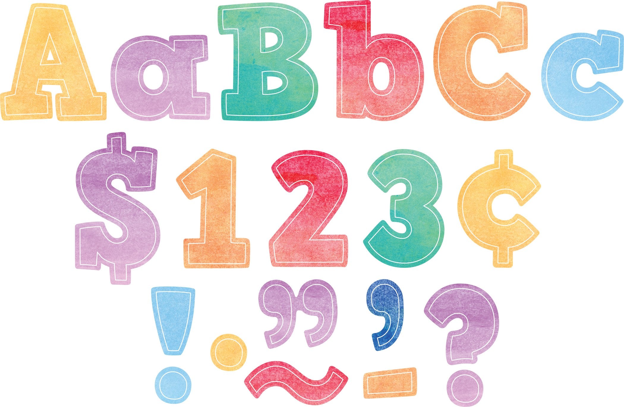 Teacher Created Resources Watercolor Bold Block 4" Letters Combo Pack ...